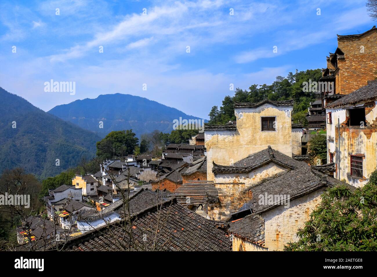 --FILE--A view of traditional architecture combining nature in Wuyuan ...