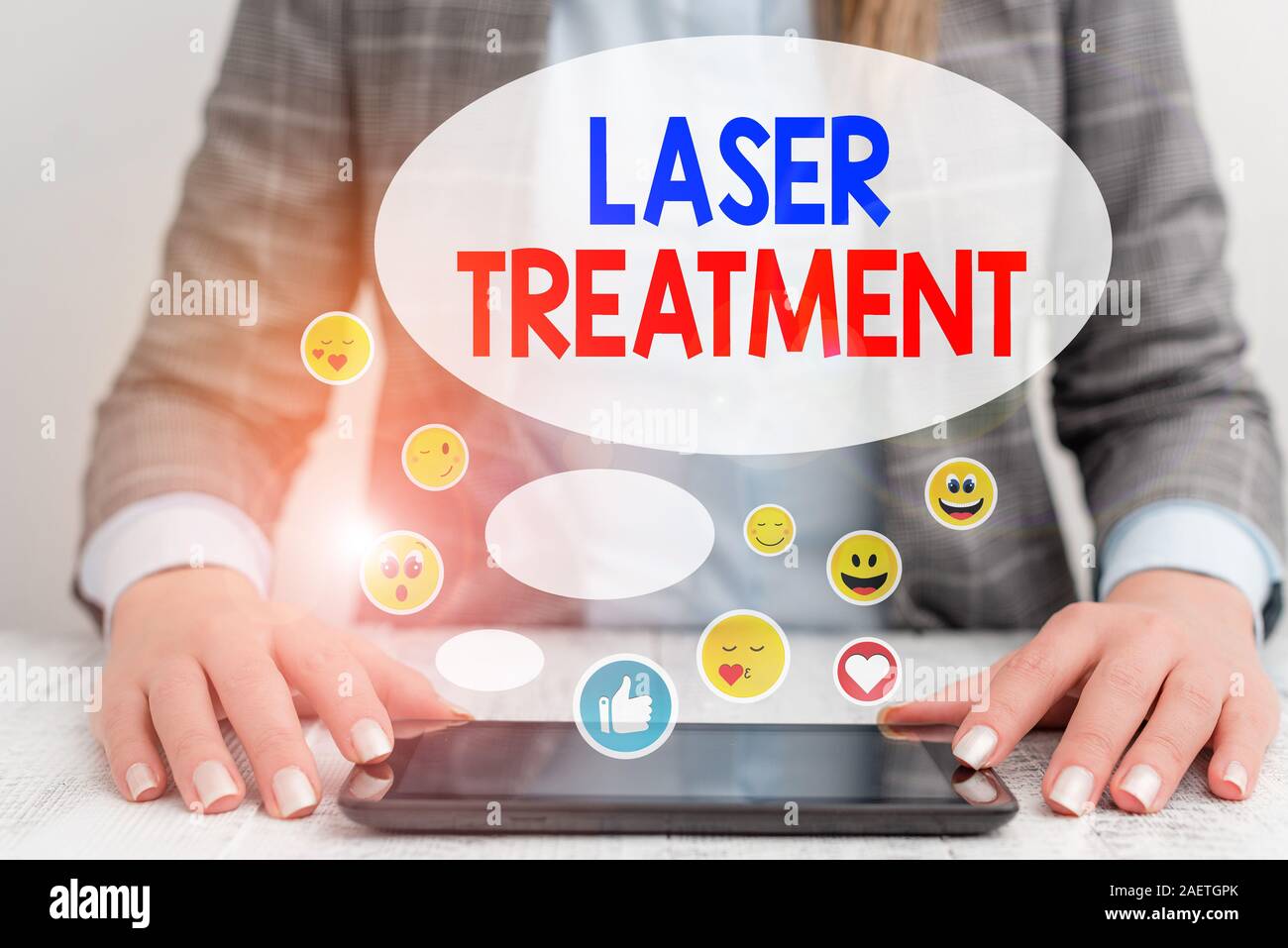 Word writing text Laser Treatment. Business photo showcasing any of ...
