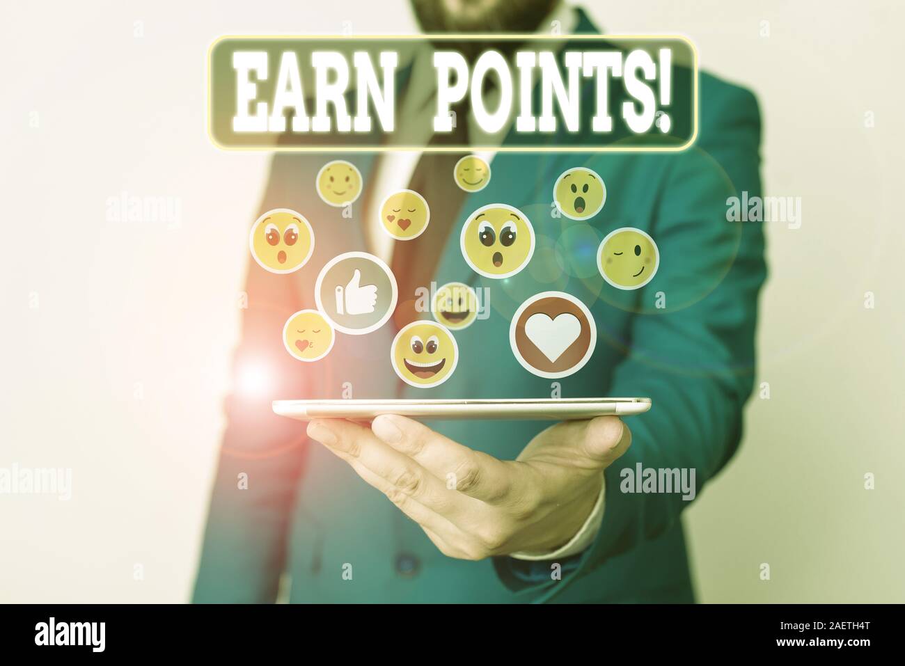 Text sign showing Earn Points. Business photo text collecting scores in ...