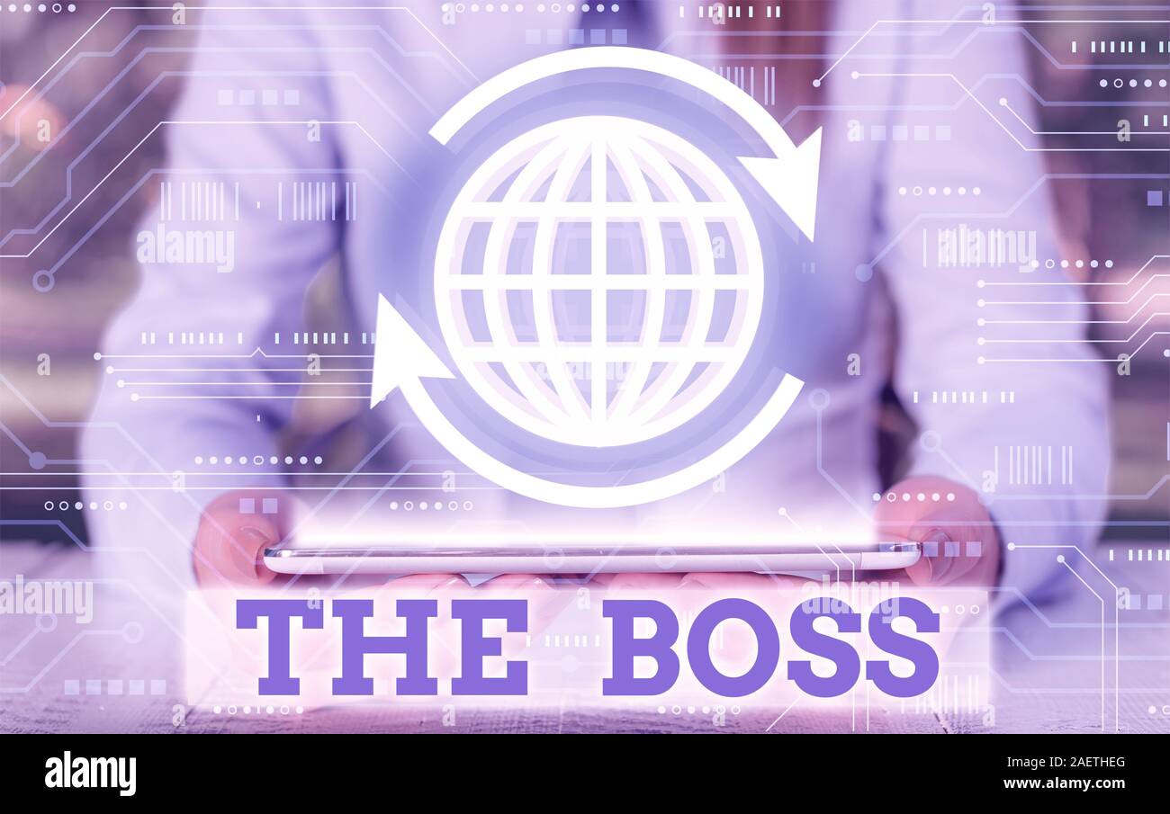 Writing note showing The Boss. Business concept for a demonstrating who ...