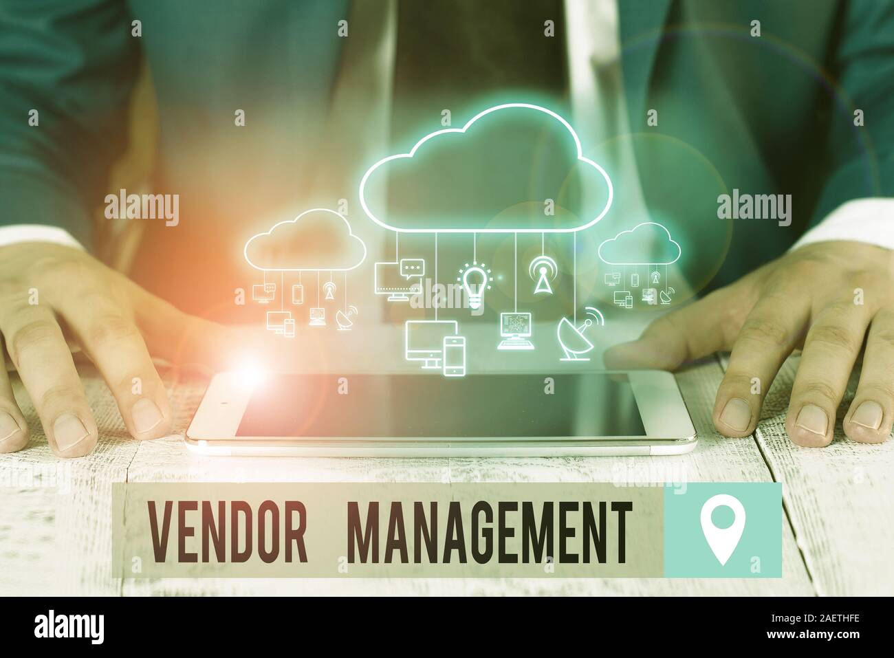 Handwriting text Vendor Management. Conceptual photo activities ...