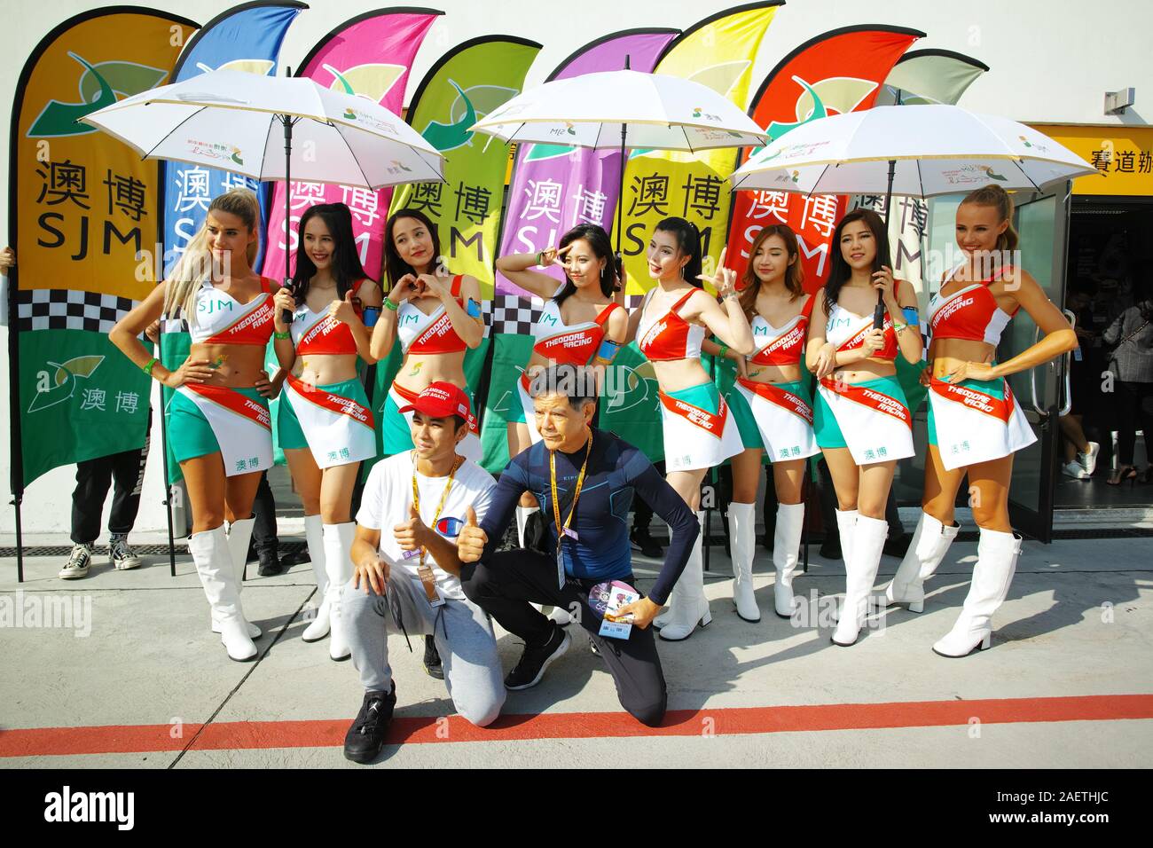 People take puctures of the models at the 2019 66th Macau Grand Prix, a ...