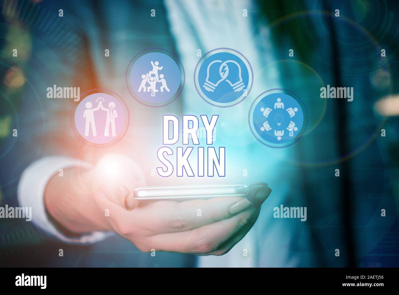 Conceptual hand writing showing Dry Skin. Concept meaning uncomfortable ...