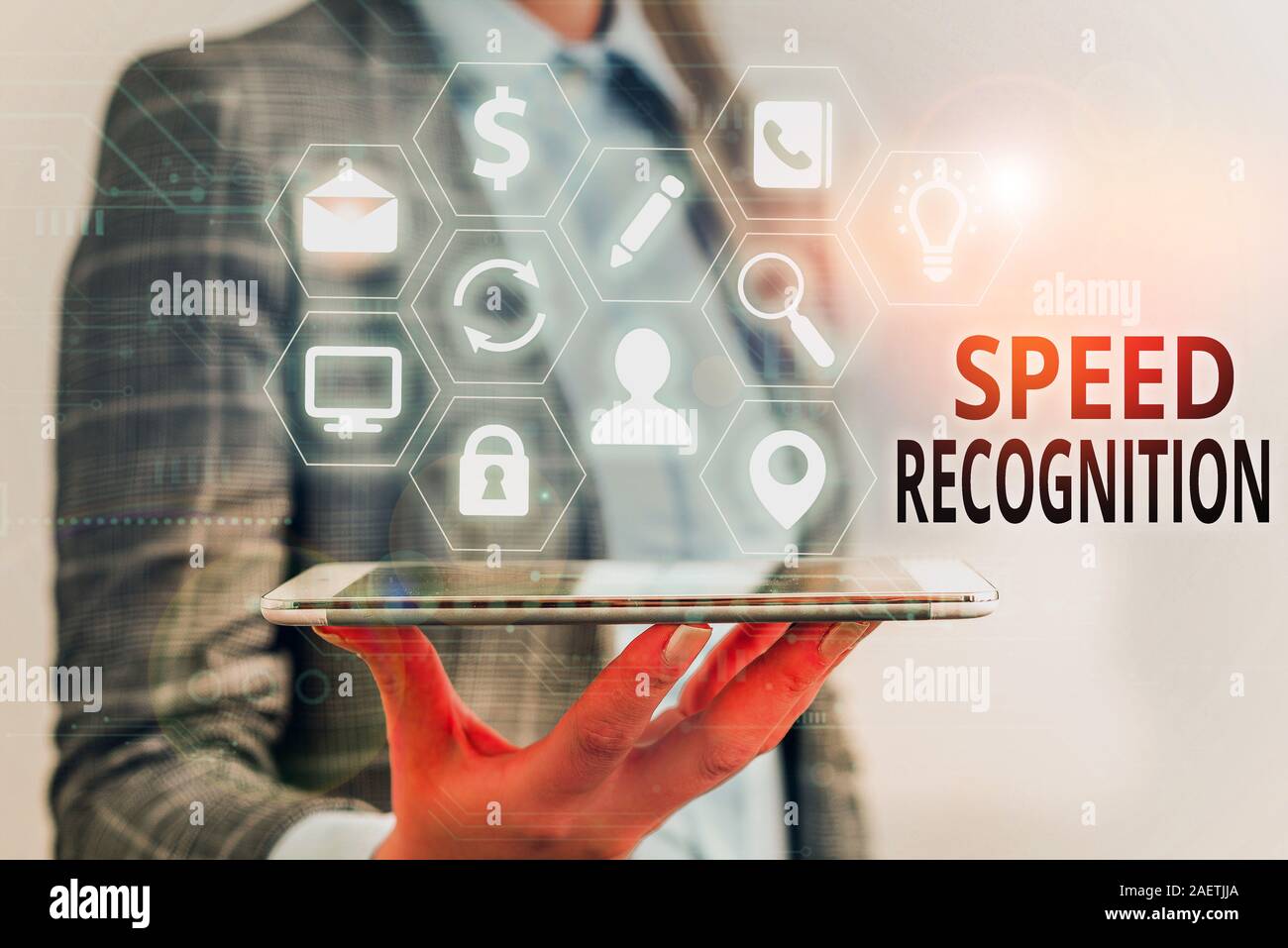 Handwriting text Speed Recognition. Conceptual photo technology used to ...