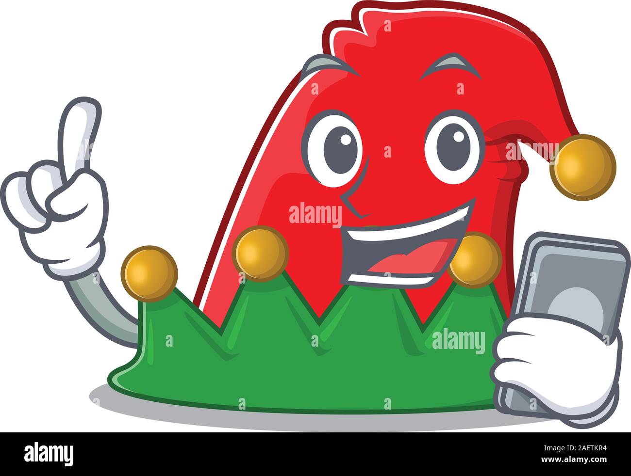 mascot cartoon style of elf hat speaking with phone Stock Vector Image ...