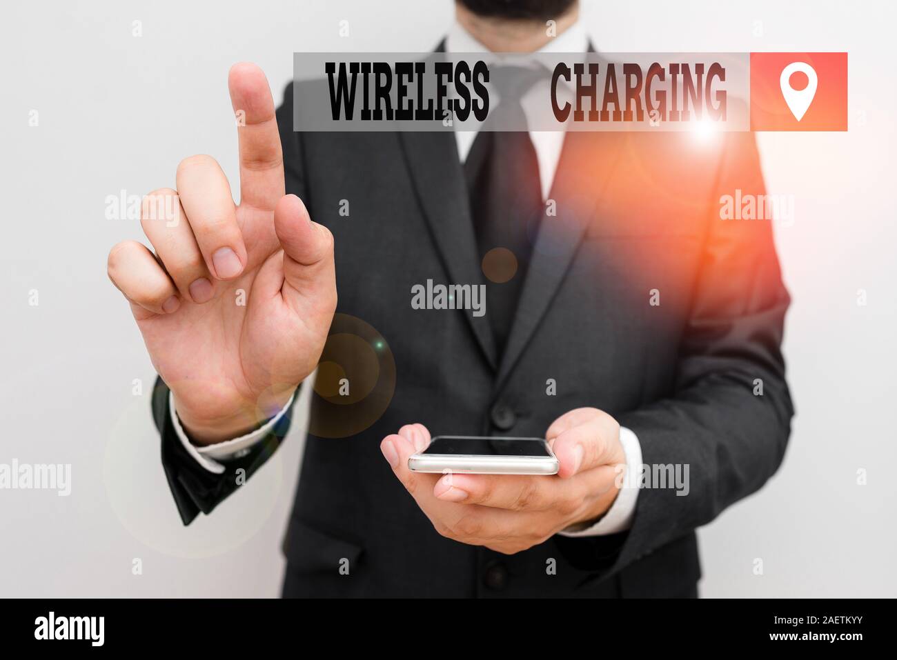Writing note showing Wireless Charging. Business concept for methods of ...