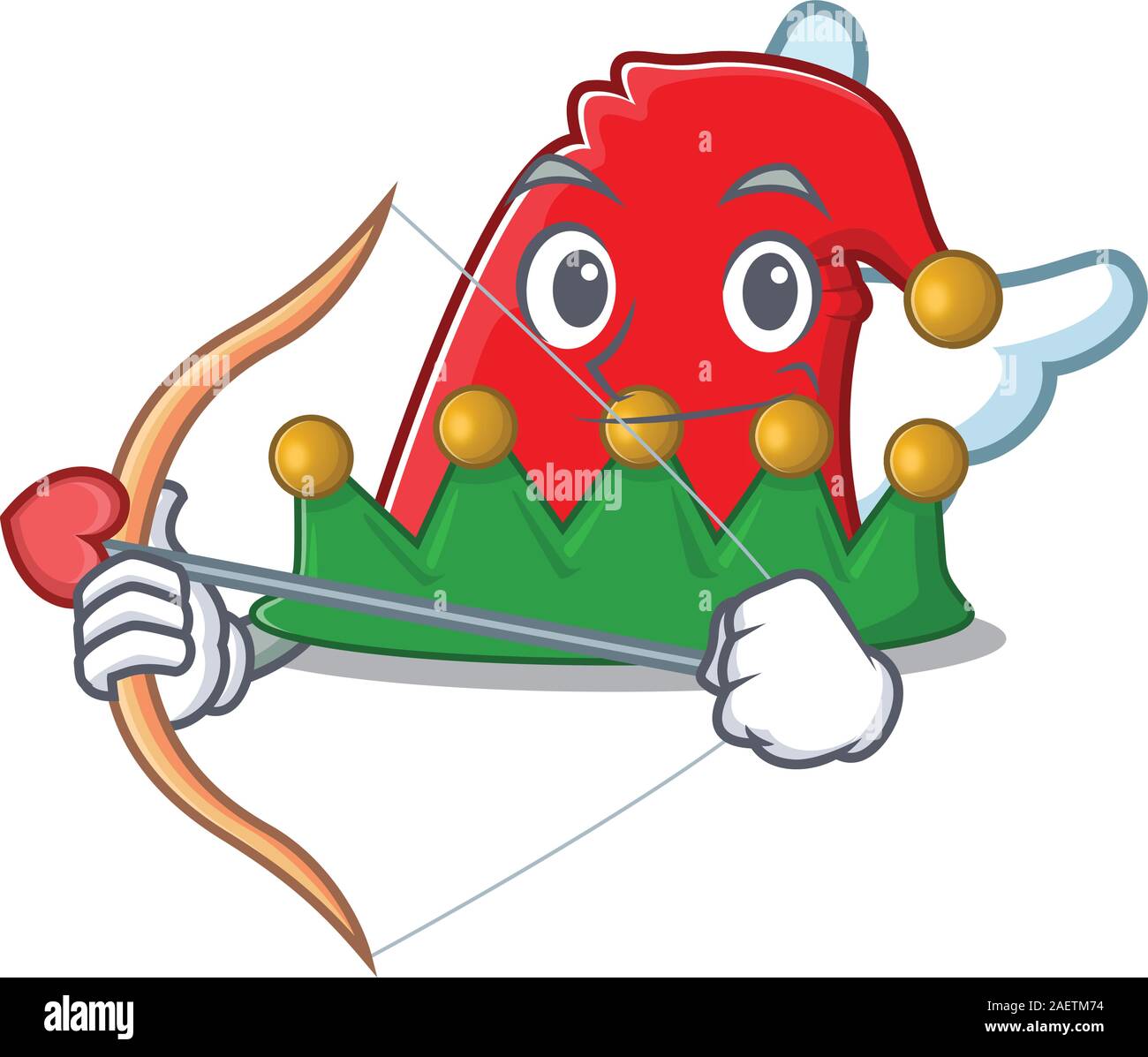 Cute elf hat Cupid cartoon character with arrow and wings Stock Vector ...