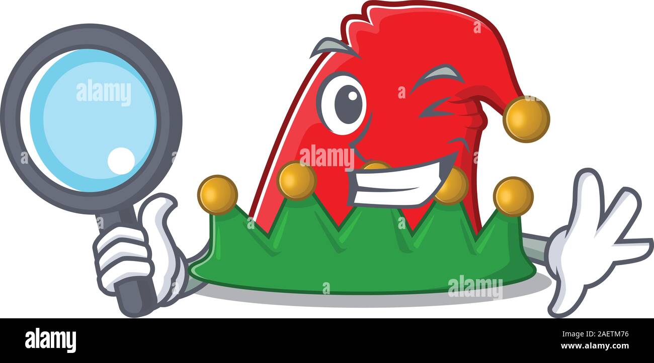 One eye elf hat Detective cartoon character style Stock Vector Image ...