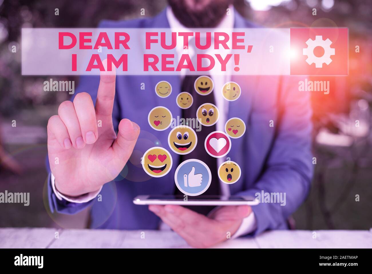 Word writing text Dear Future I Am Ready. Business photo showcasing ...
