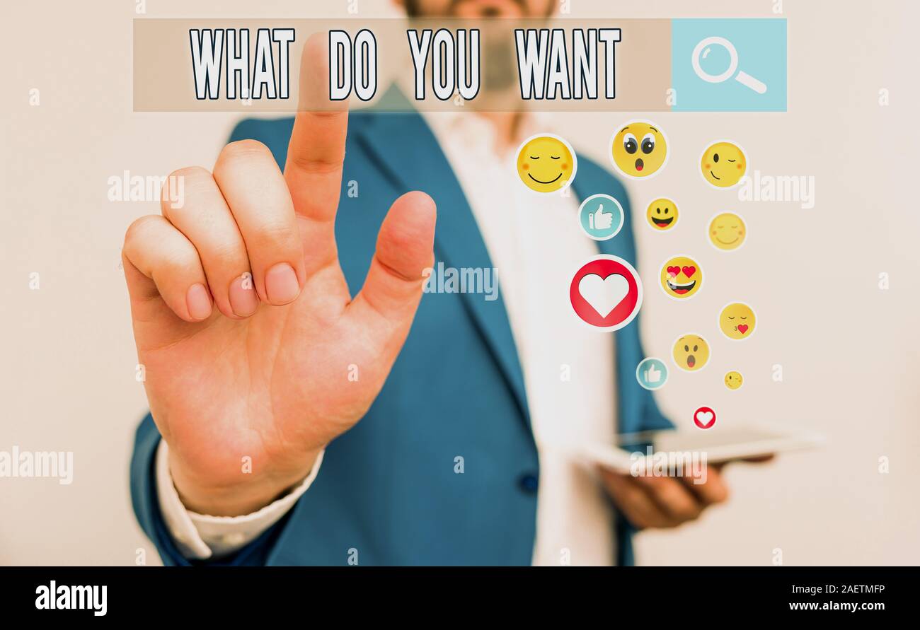 Text sign showing What Do You Want. Business photo text used for ...