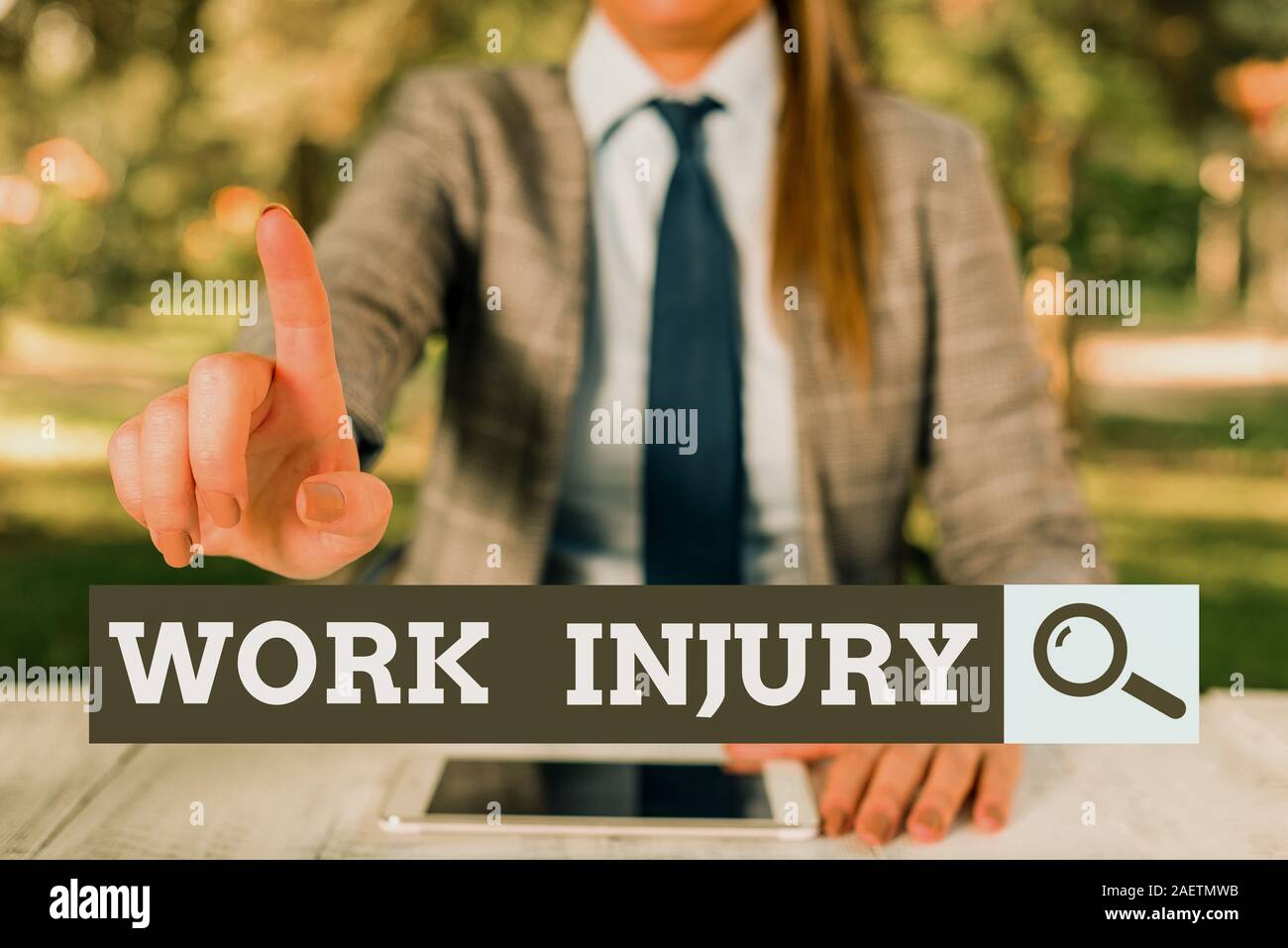 Text sign showing Work Injury. Business photo text illness caused by ...