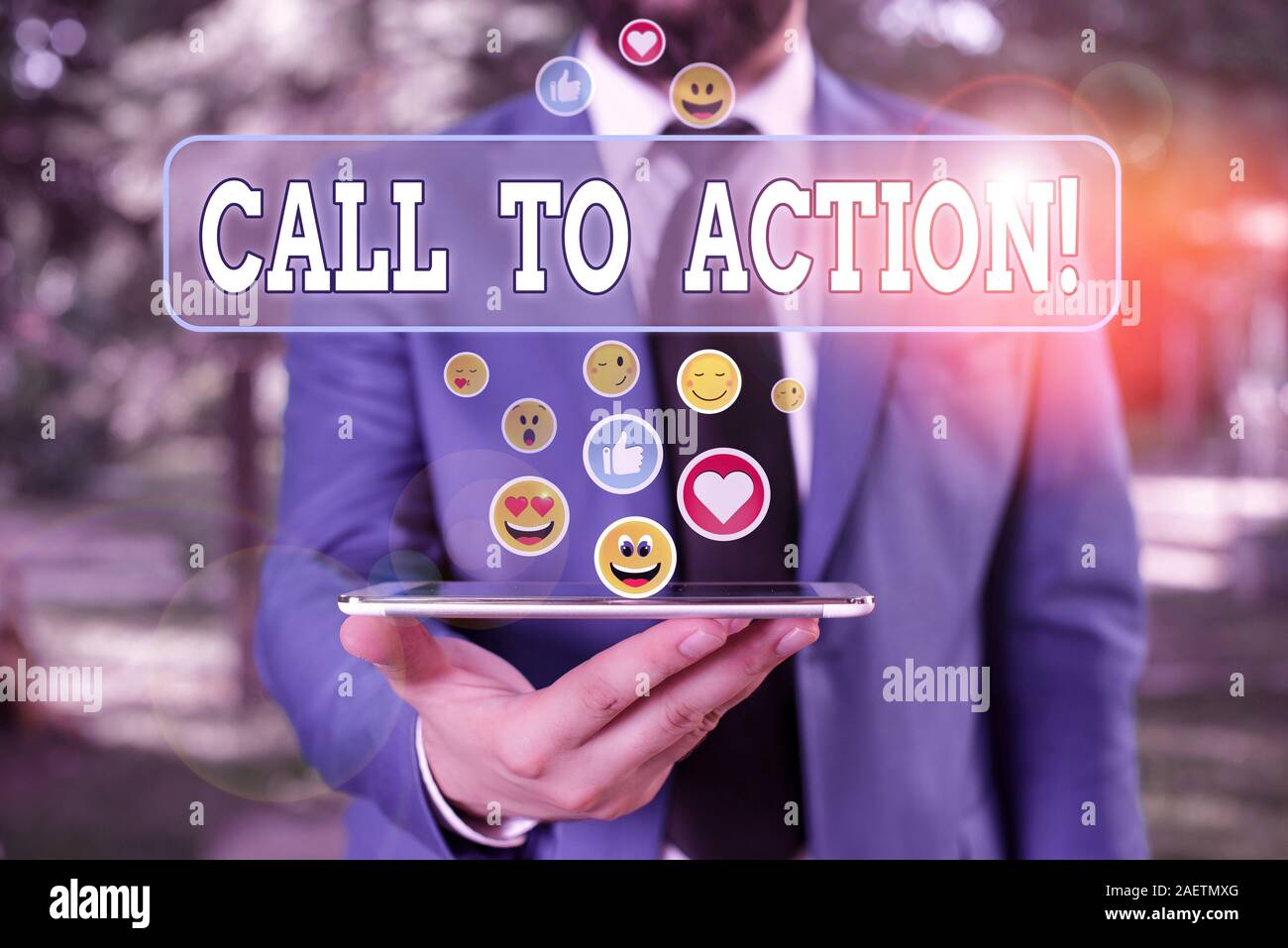 Text sign showing Call To Action. Business photo showcasing exhortation ...