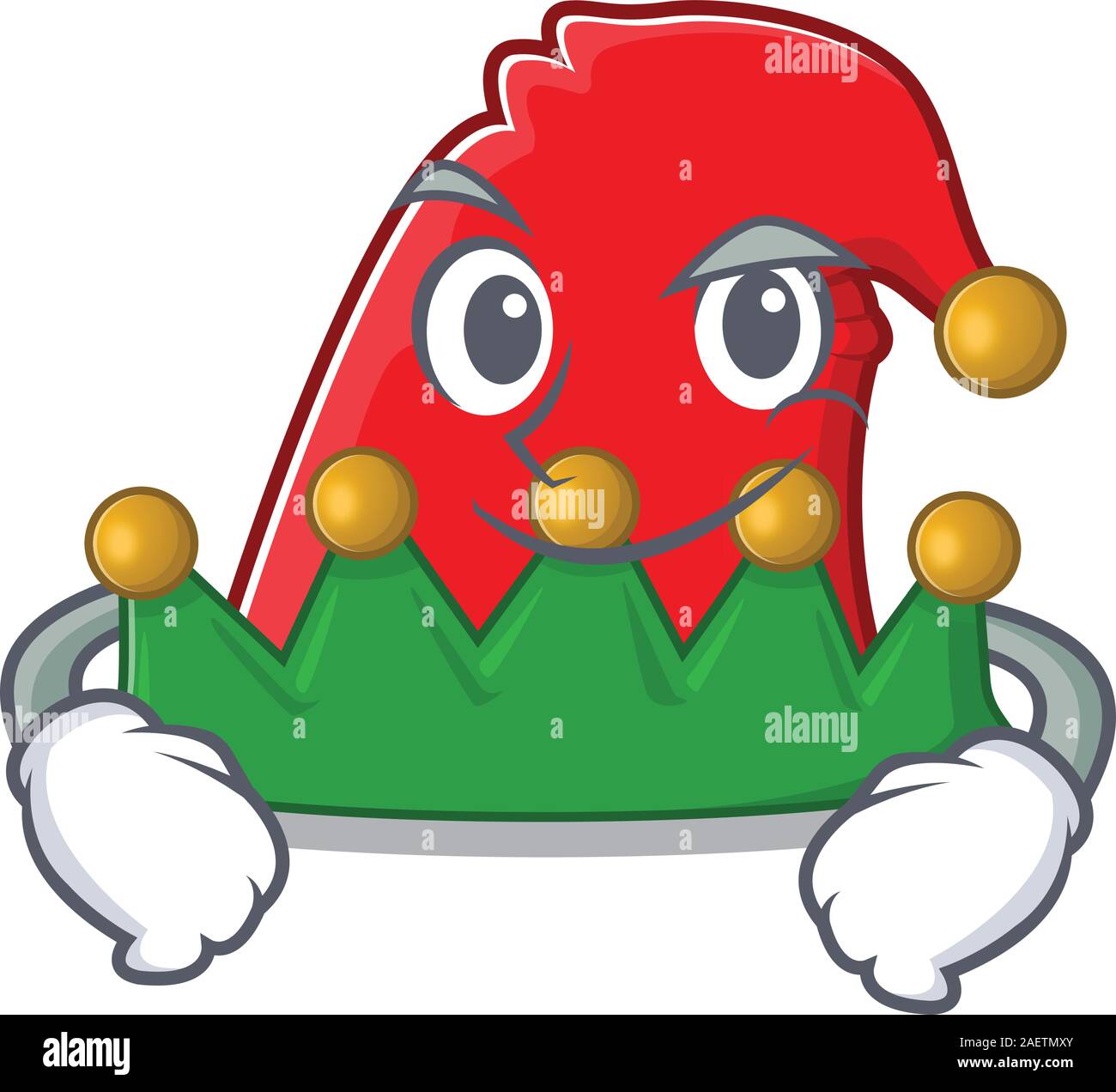 Elf hat mascot cartoon style with Smirking face Stock Vector Image ...