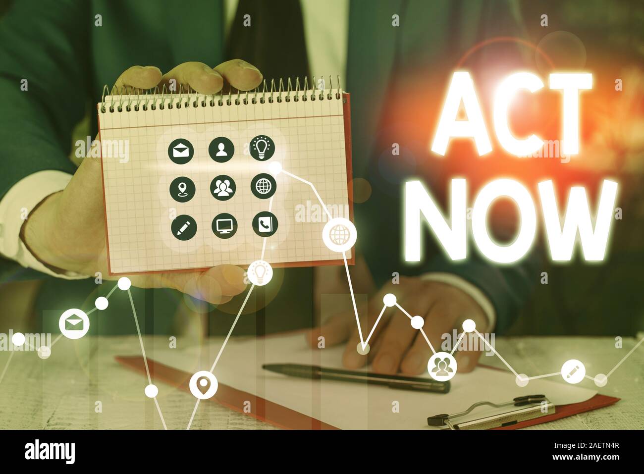 Word writing text Act Now. Business photo showcasing do not hesitate ...