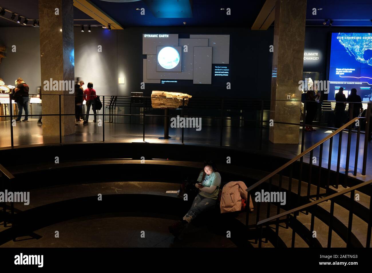 Visitors at the the Hall of Planet Earth, American Museum of Natural ...