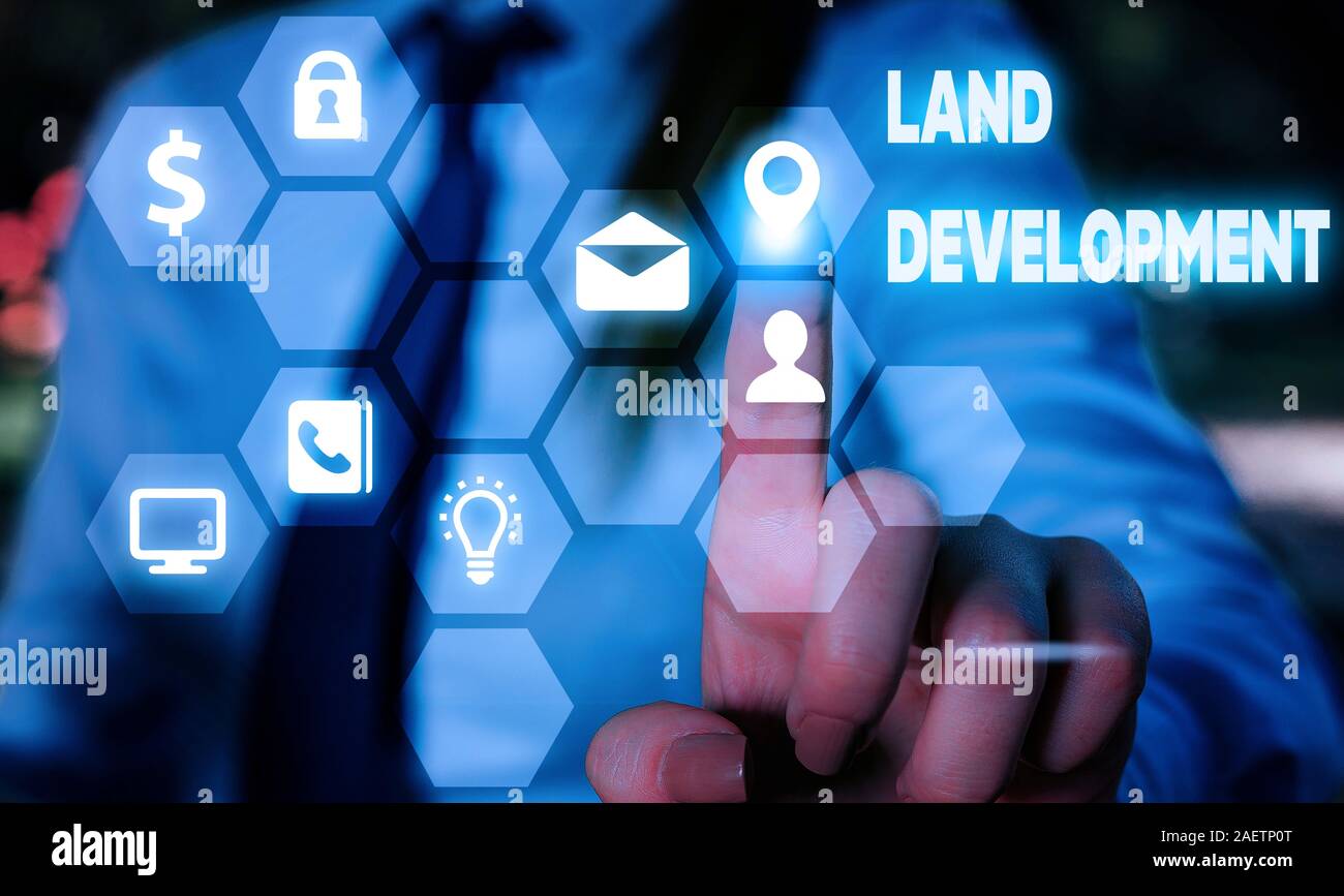 Conceptual hand writing showing Land Development. Concept meaning ...