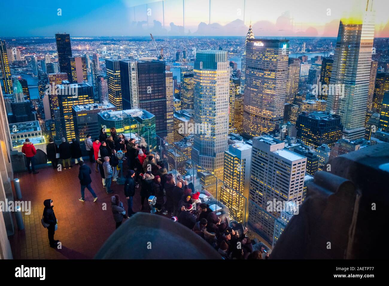 View from Rockefeller Center of Manhattan skyline south of Rockefeller ...
