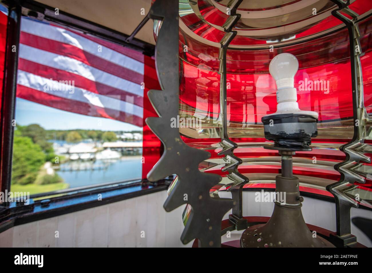 The light room of the Drum Point Lighthouse, Solomons Island, Maryland ...
