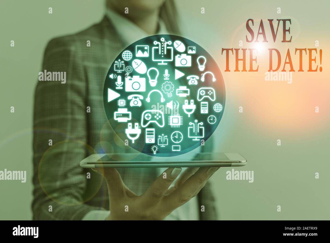 Writing note showing Save The Date. Business concept for remember not schedule anything else on ...