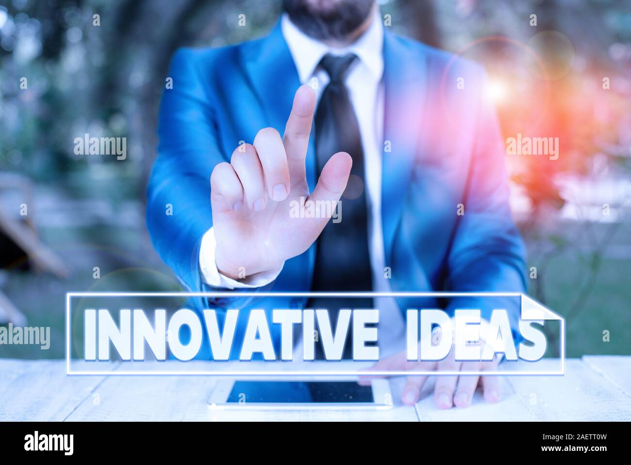 Writing note showing Innovative Ideas. Business concept for application ...