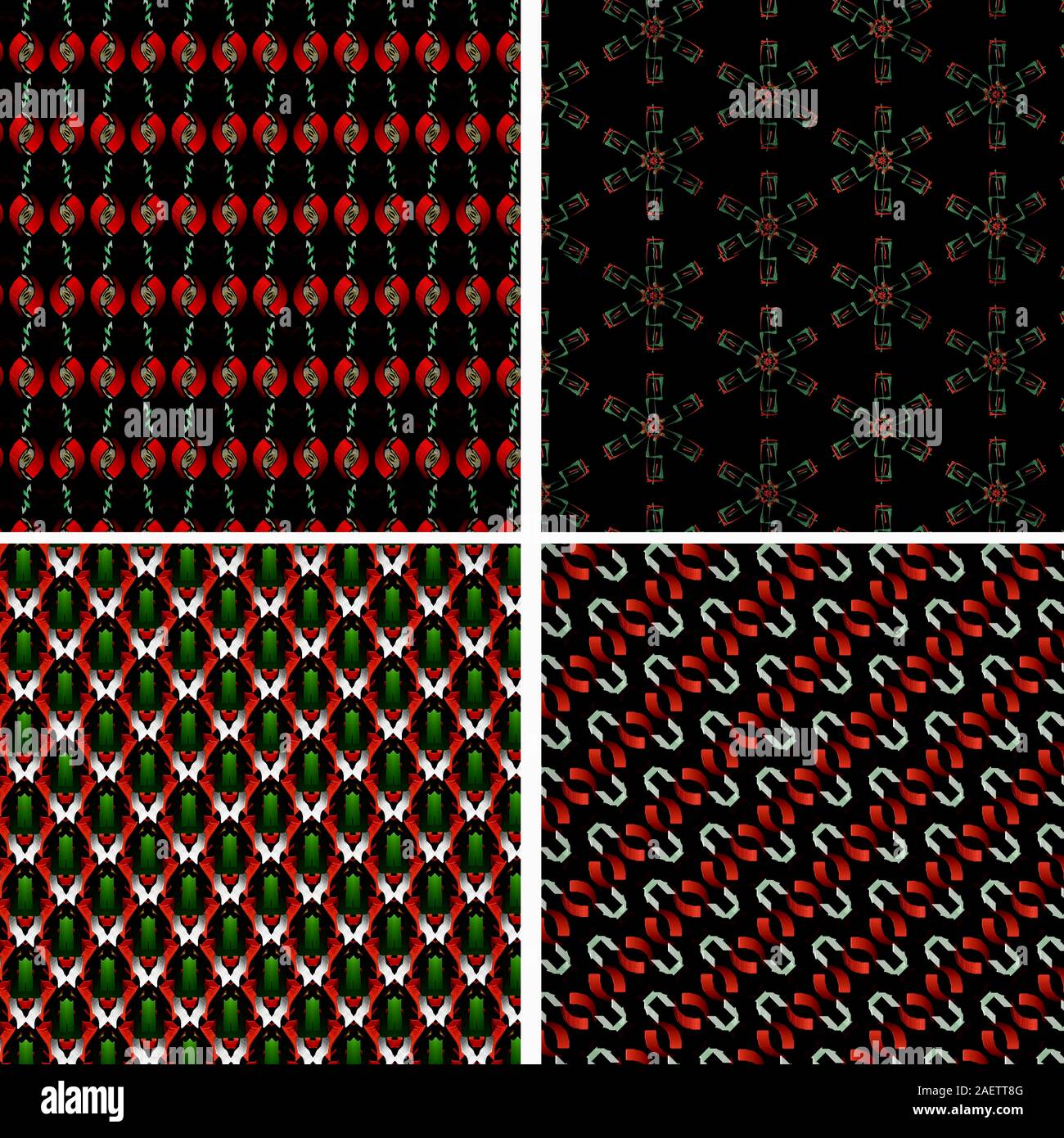 Set of 4 bold black and red metallic patterns Stock Photo - Alamy