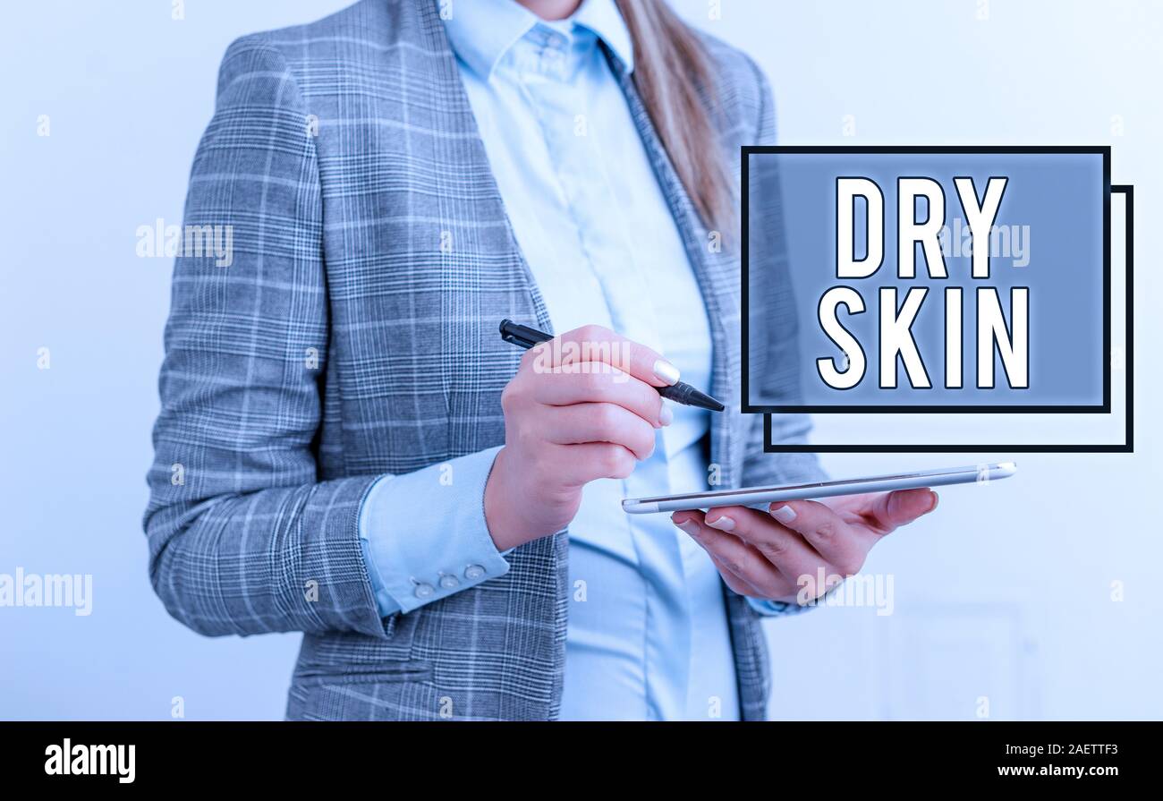 Word writing text Dry Skin. Business photo showcasing uncomfortable ...