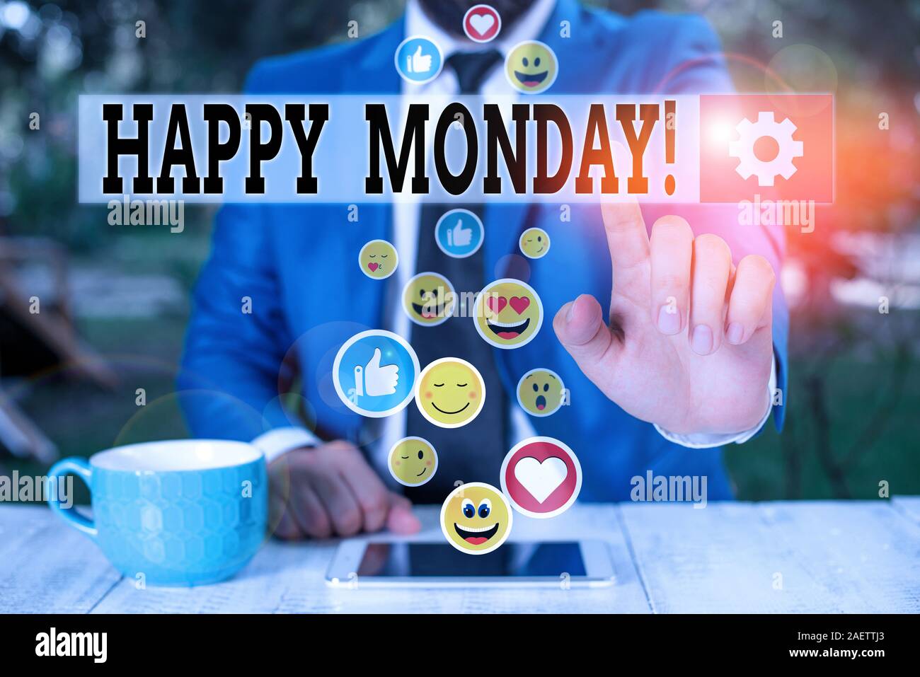 Conceptual hand writing showing Happy Monday. Concept meaning telling ...