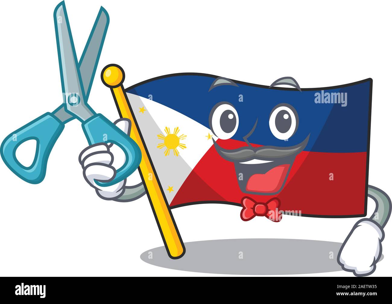Happy Barber flag philippines mascot cartoon character style Stock ...