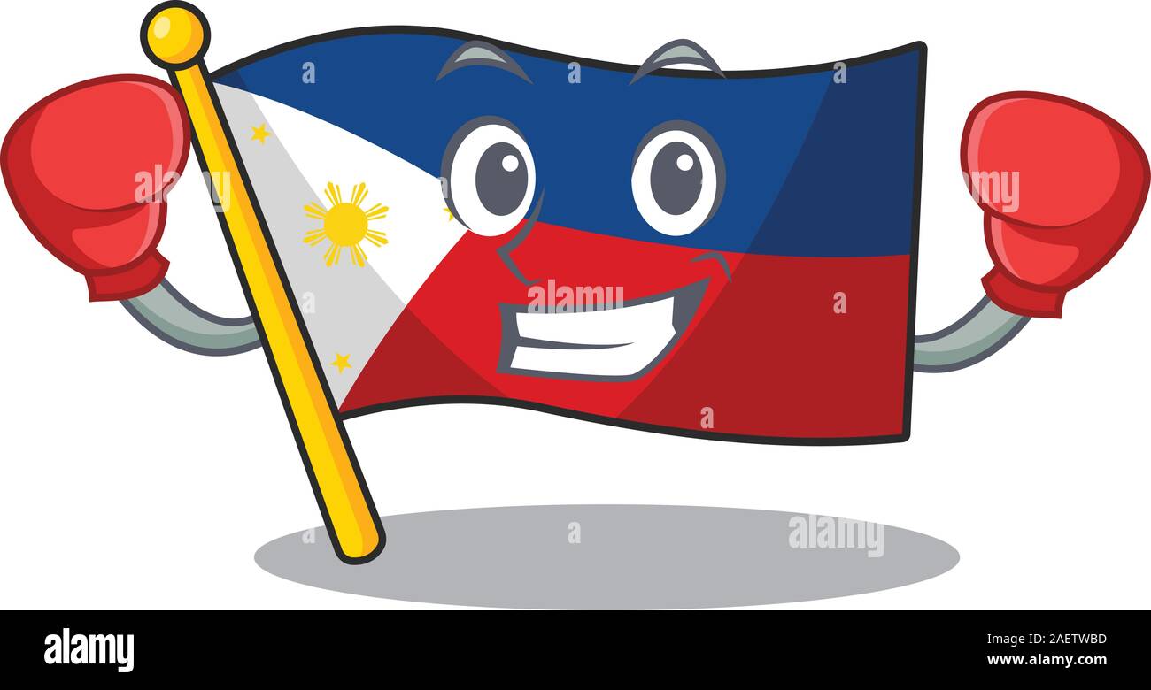 Funny Boxing flag philippines cartoon character style Stock Vector ...