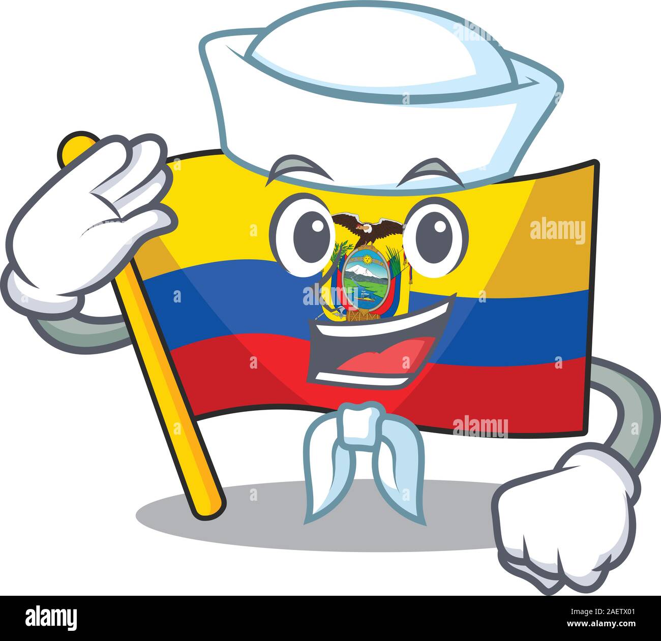 Mascot of Cute flag ecuador Sailor cartoon character Stock Vector Image ...