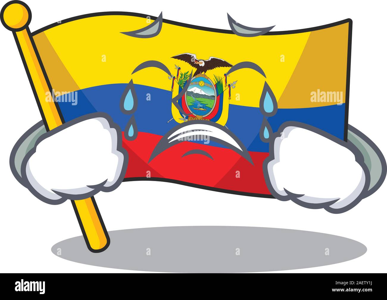 Sad Crying flag ecuador mascot cartoon style Stock Vector Image & Art ...