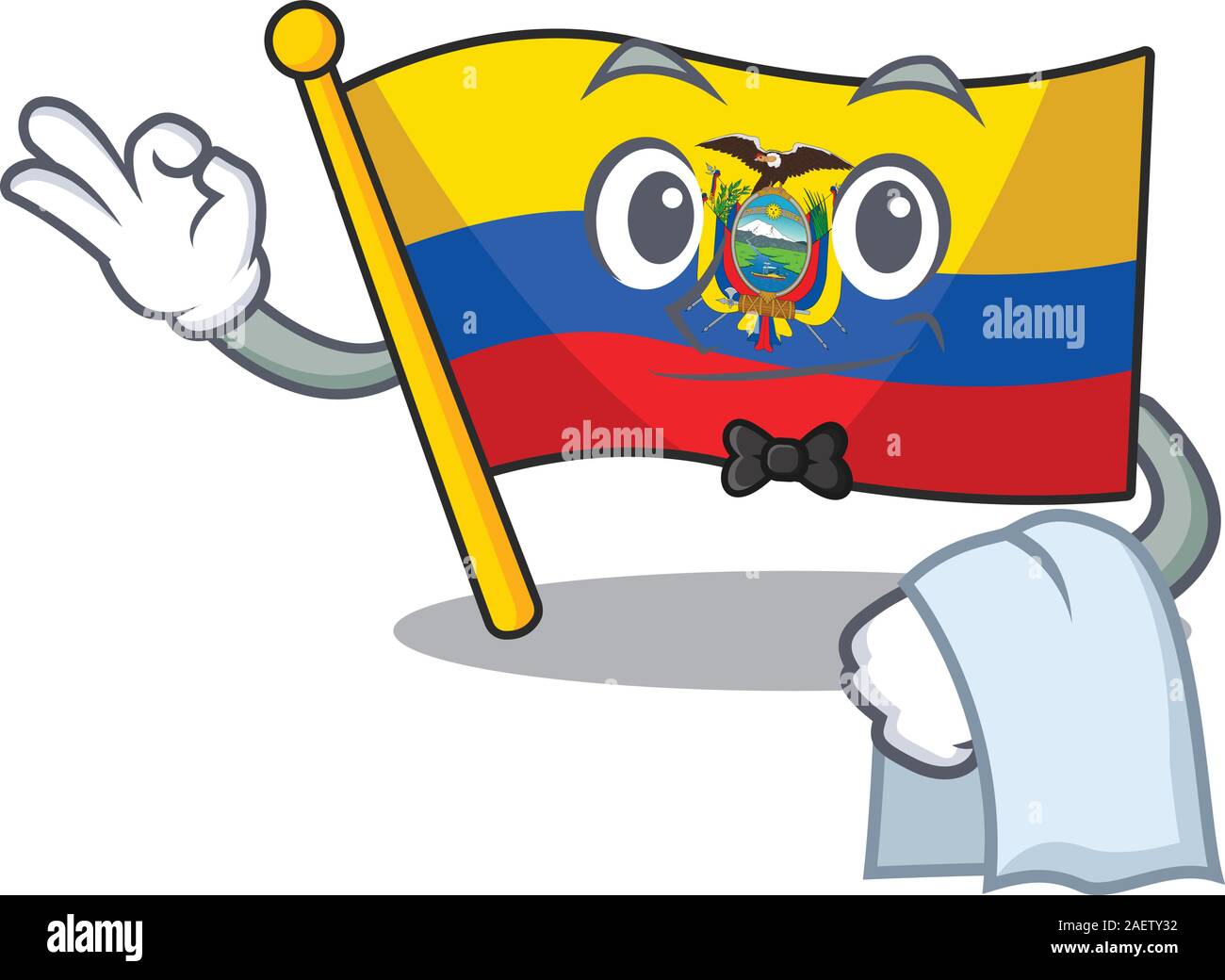 Flag ecuador Character on A stylized Waiter look Stock Vector Image ...
