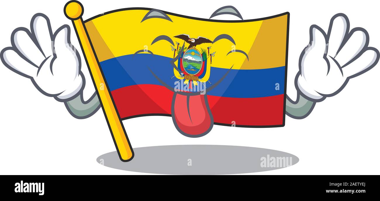 Super cute flag ecuador cartoon design with Tongue out Stock Vector ...