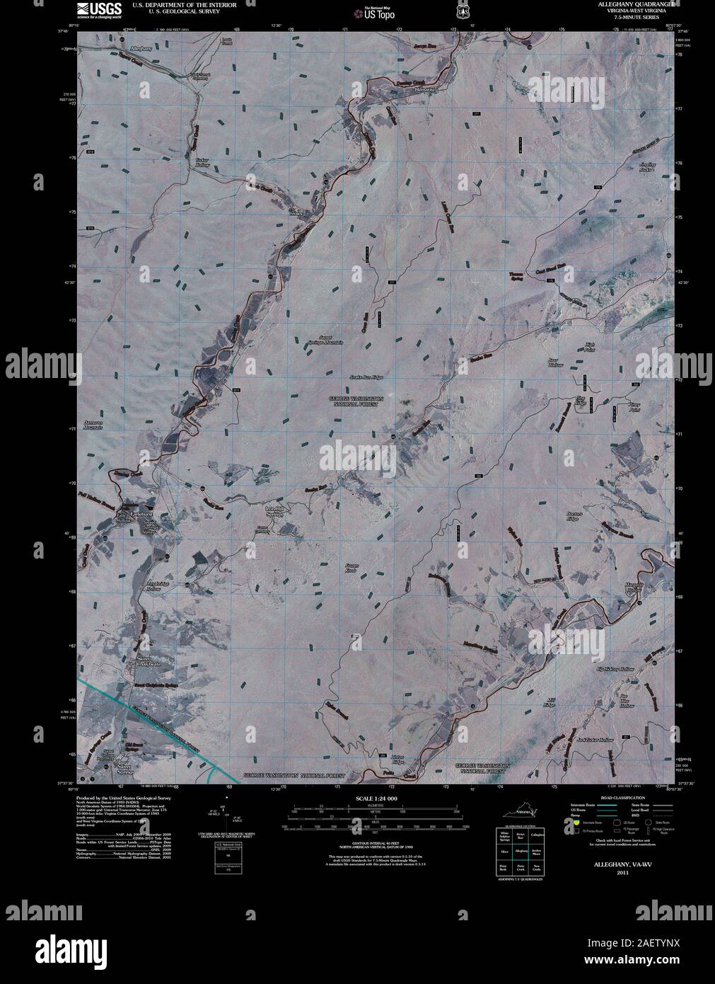 Map of alleghany hi-res stock photography and images - Alamy