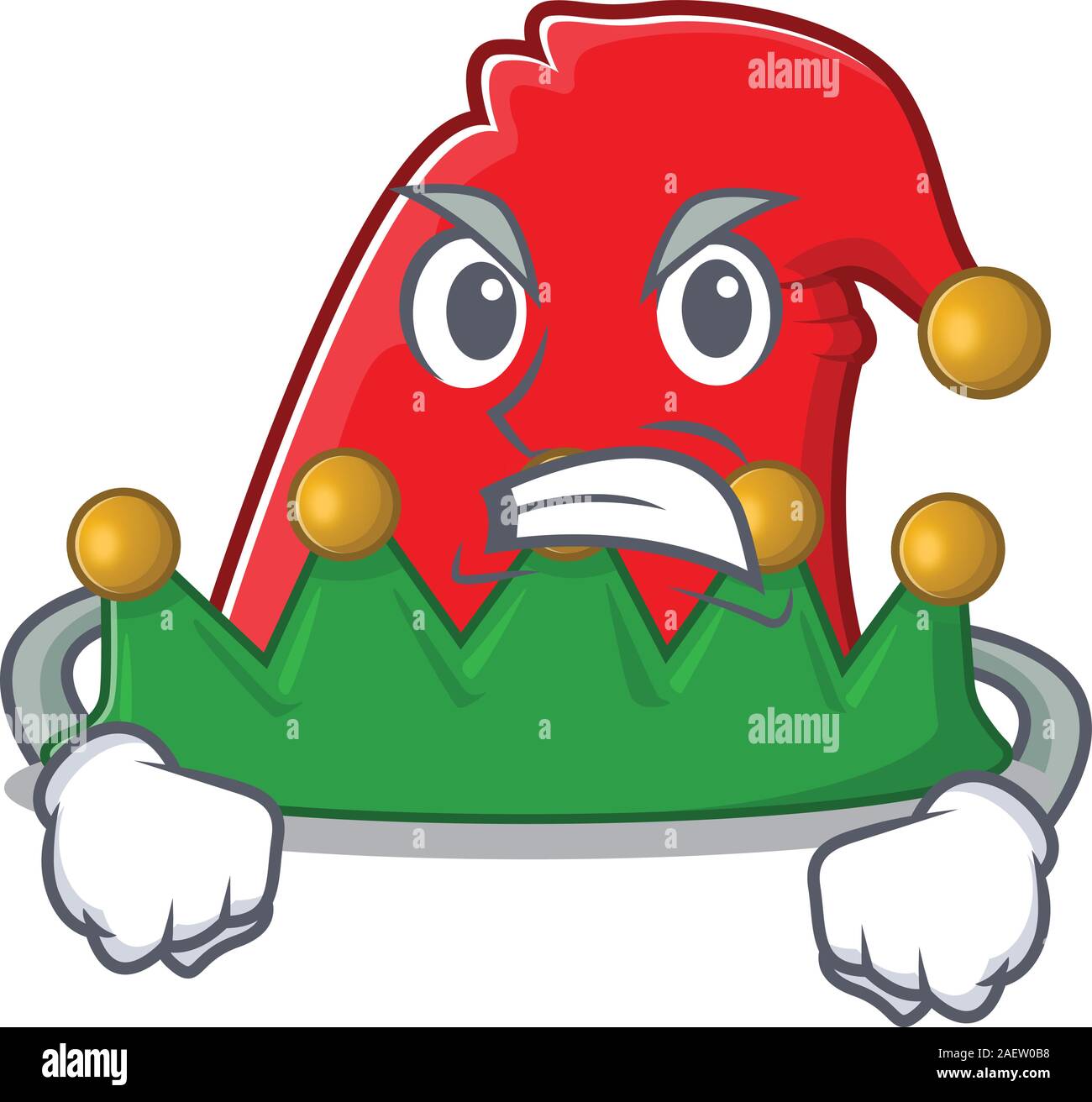 mascot of angry elf hat cartoon character style Stock Vector Image ...