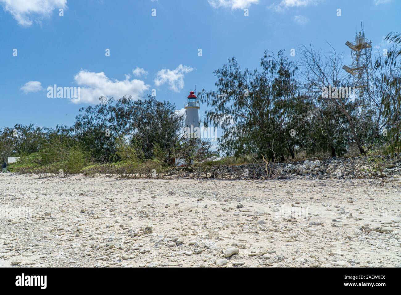 Lady Elliot Island lighthouse, Great Barrier Reef Australia Stock Photo ...