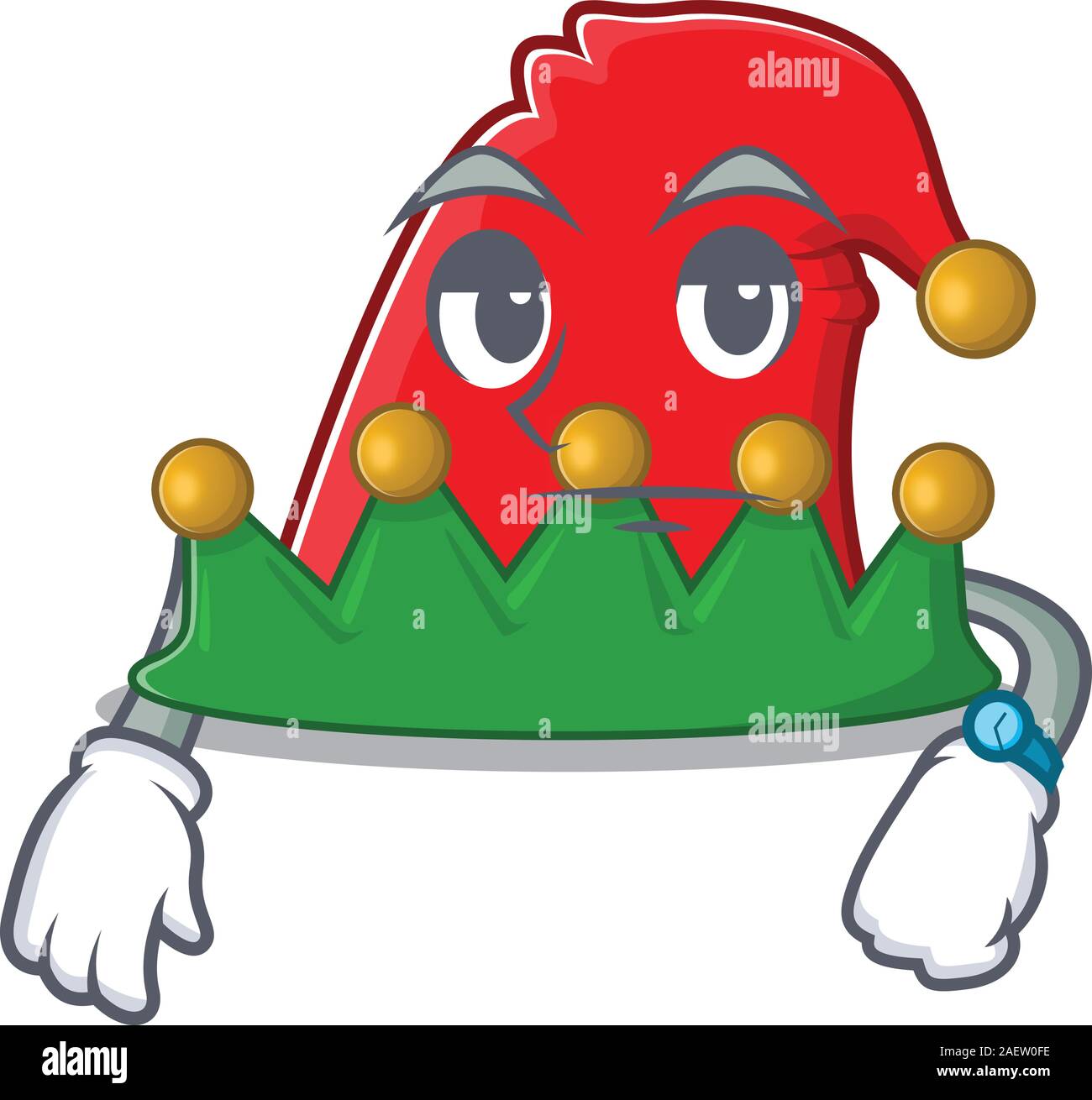 Waiting elf hat on cartoon character mascot design Stock Vector Image ...