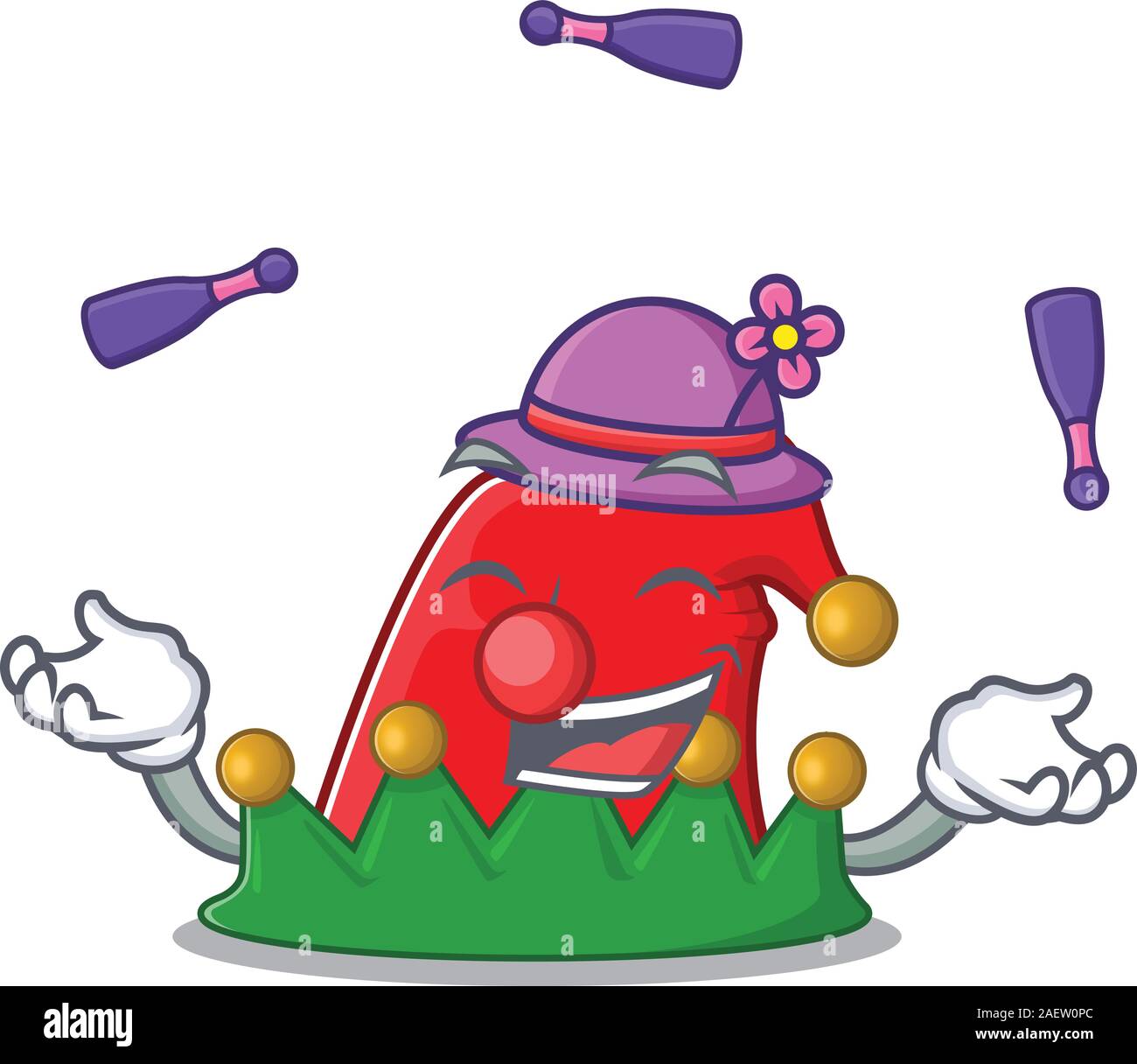 Super cool Juggling elf hat mascot cartoon style Stock Vector Image ...