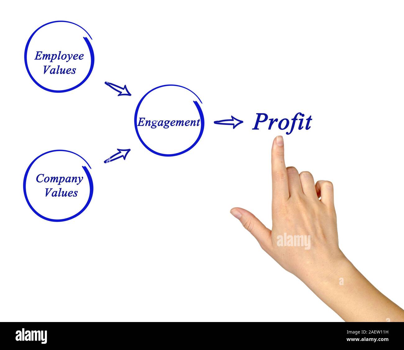 Diagram of getting profit from engagement Stock Photo - Alamy