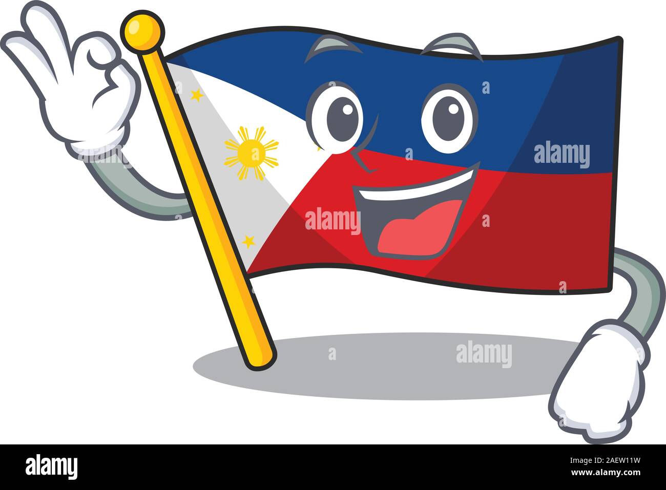 Sweet flag philippines cartoon character making an Okay gesture Stock ...
