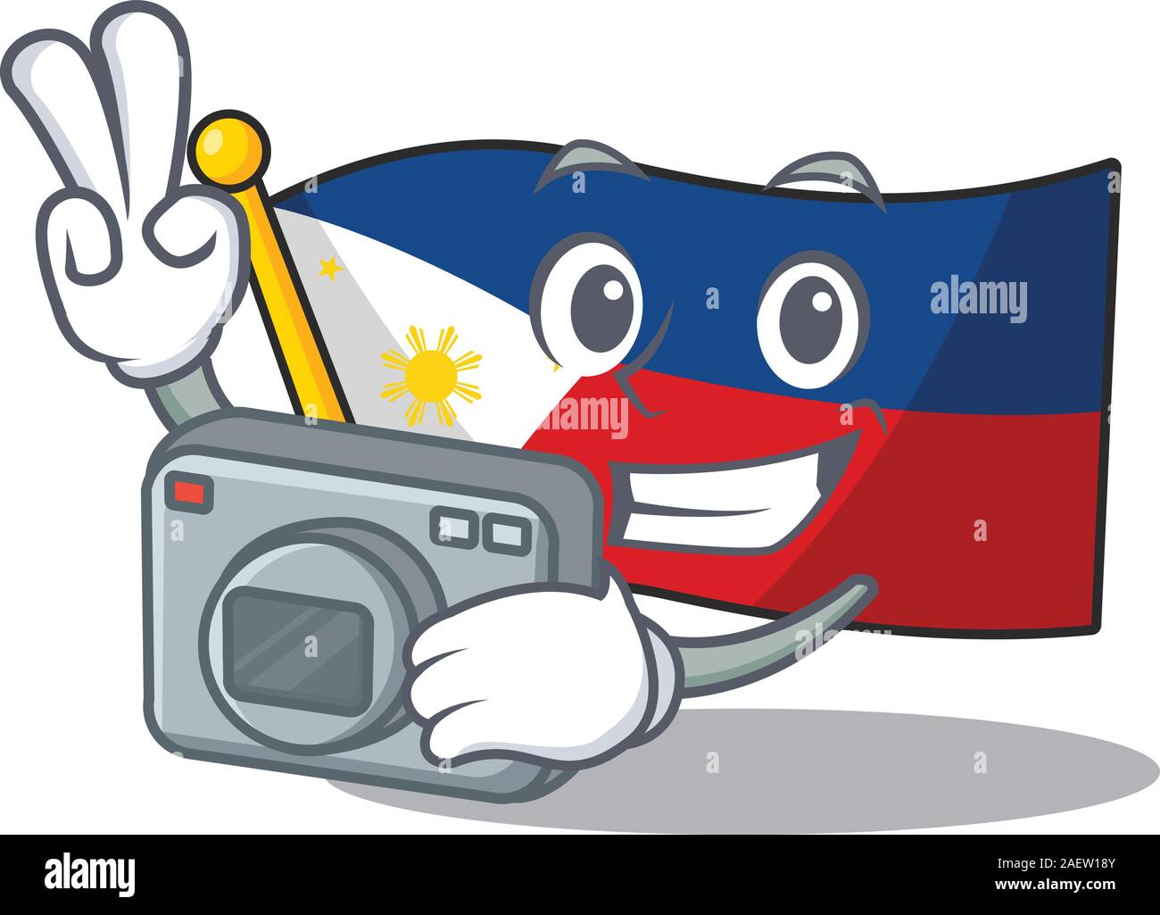 a professional Photographer flag philippines cartoon character with a ...