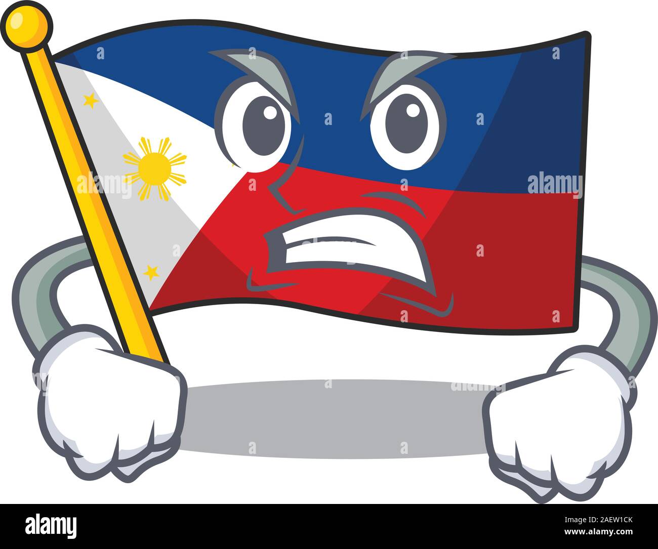 mascot of angry flag philippines cartoon character style Stock Vector ...