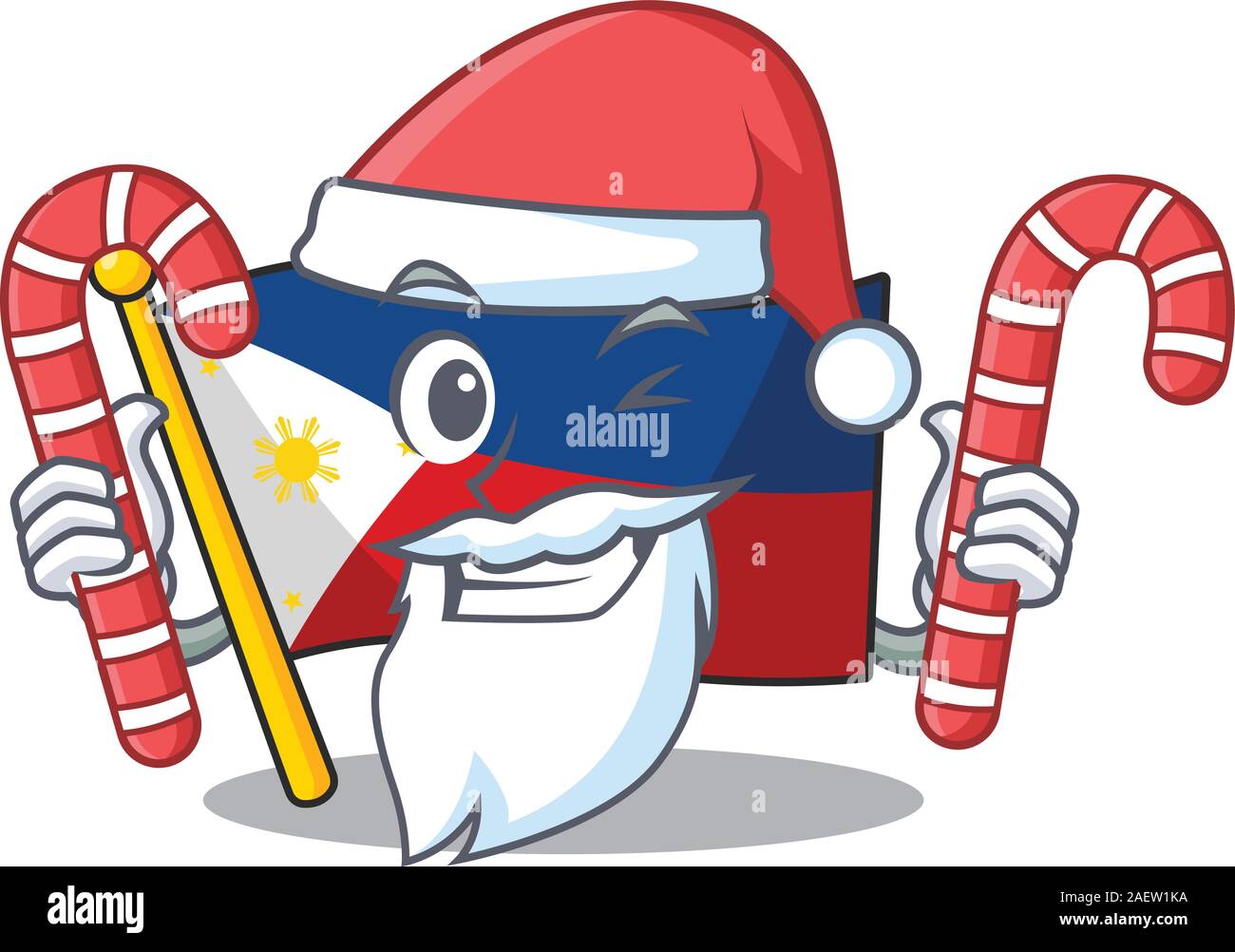 Flag philippines Cartoon character in Santa with candy Stock Vector ...