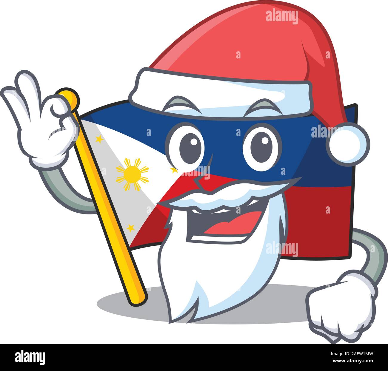 Flag philippines in Santa cartoon character design Stock Vector Image ...