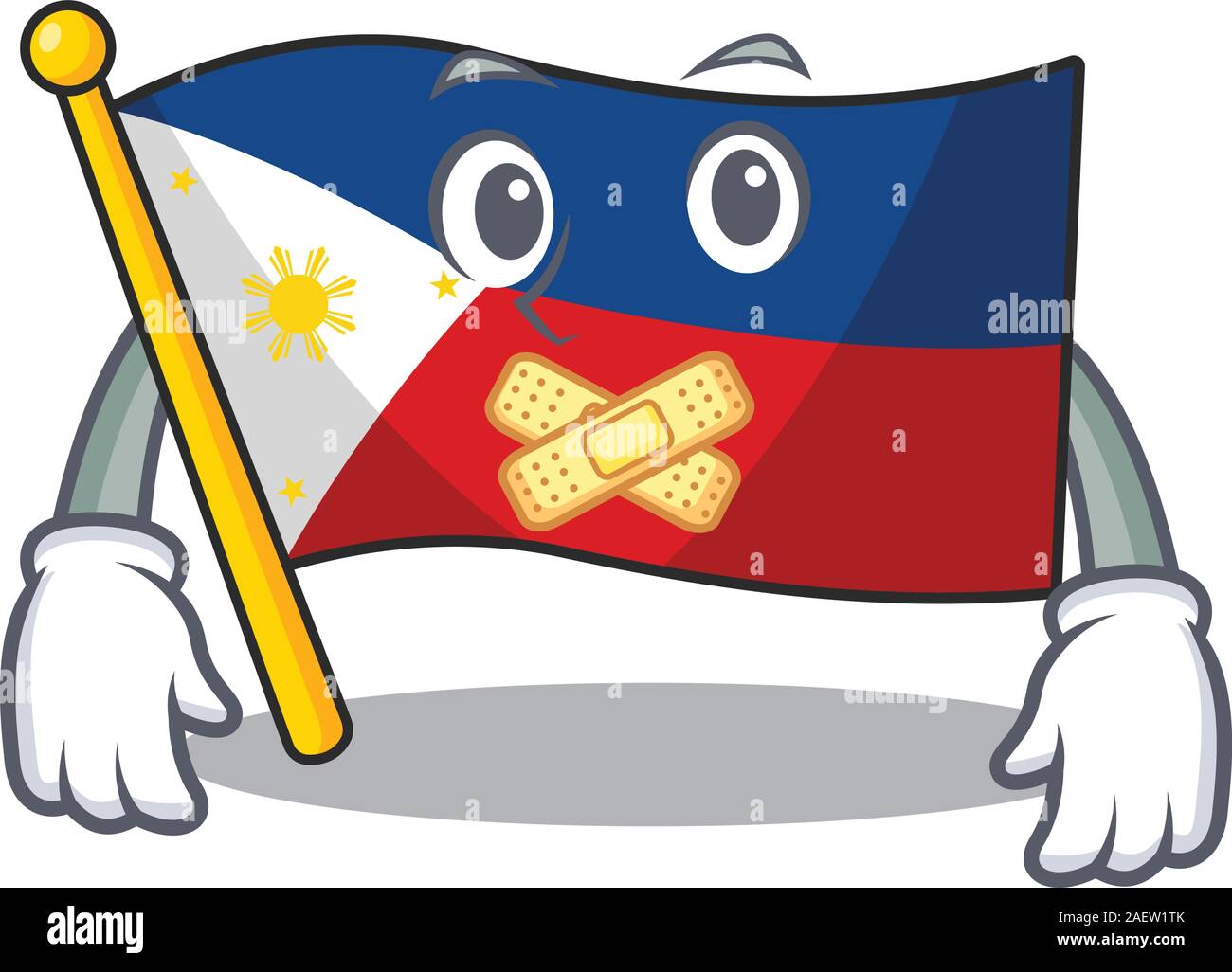 Flag philippines mascot cartoon character style making silent gesture ...