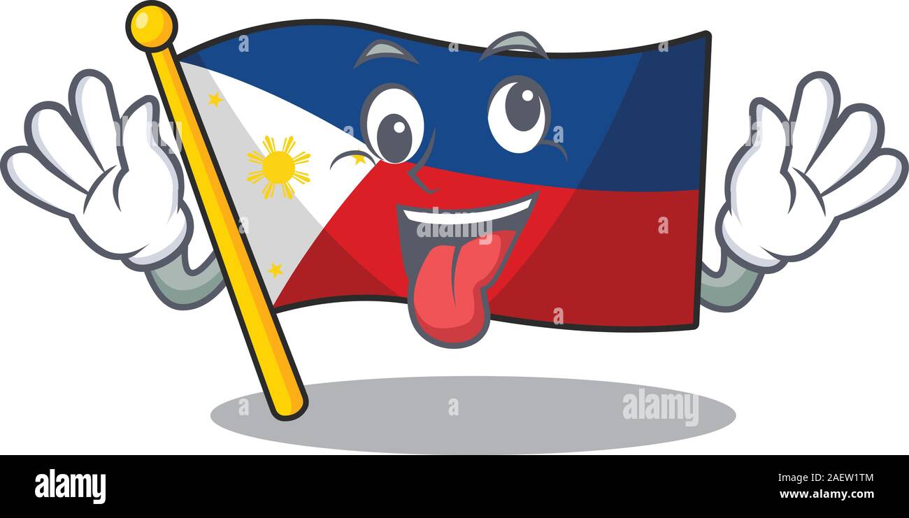 Mascot illustration of crazy expression flag philippines Cartoon ...