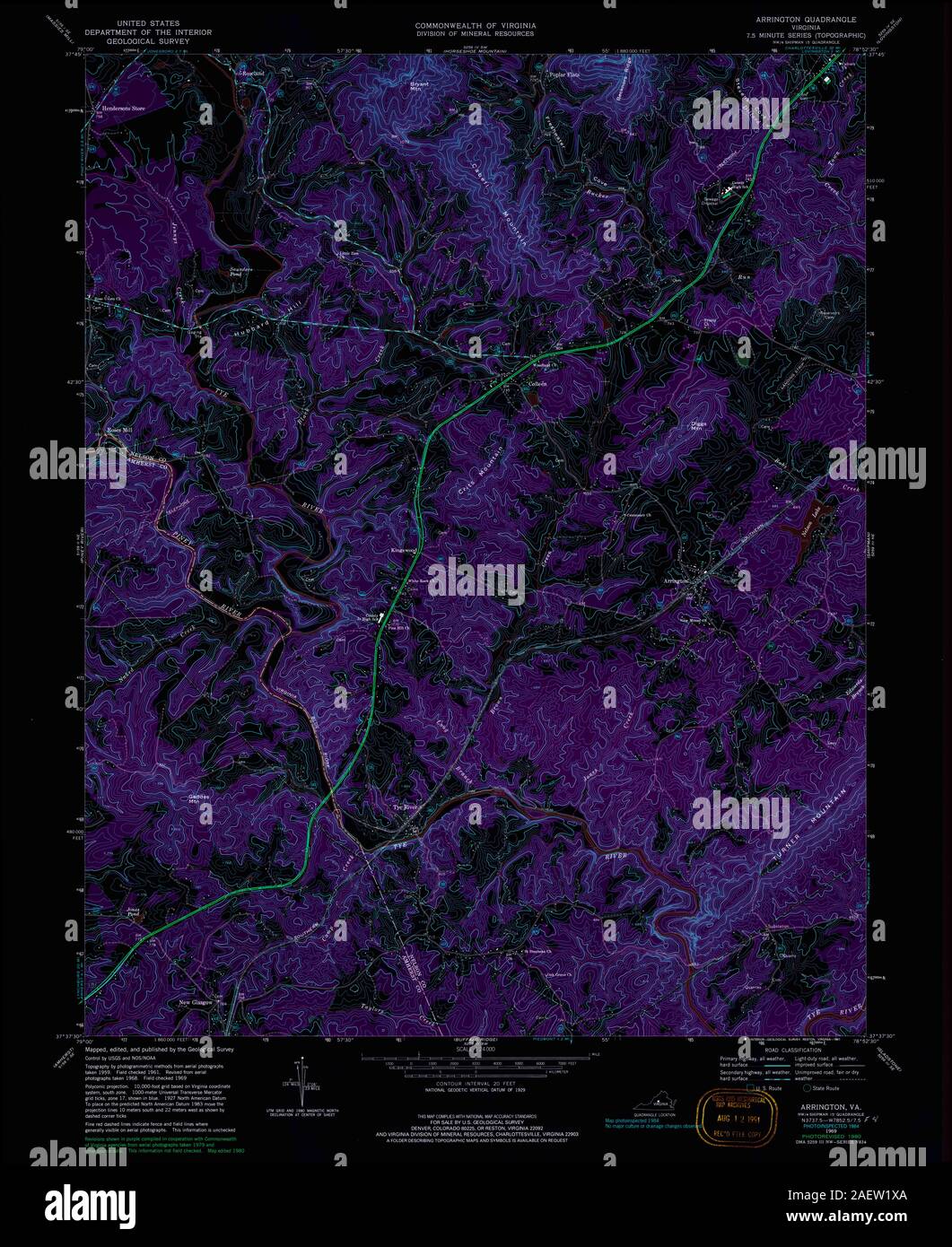 VA Arrington 183969 1969 24000 Inverted Stock Photo - Alamy