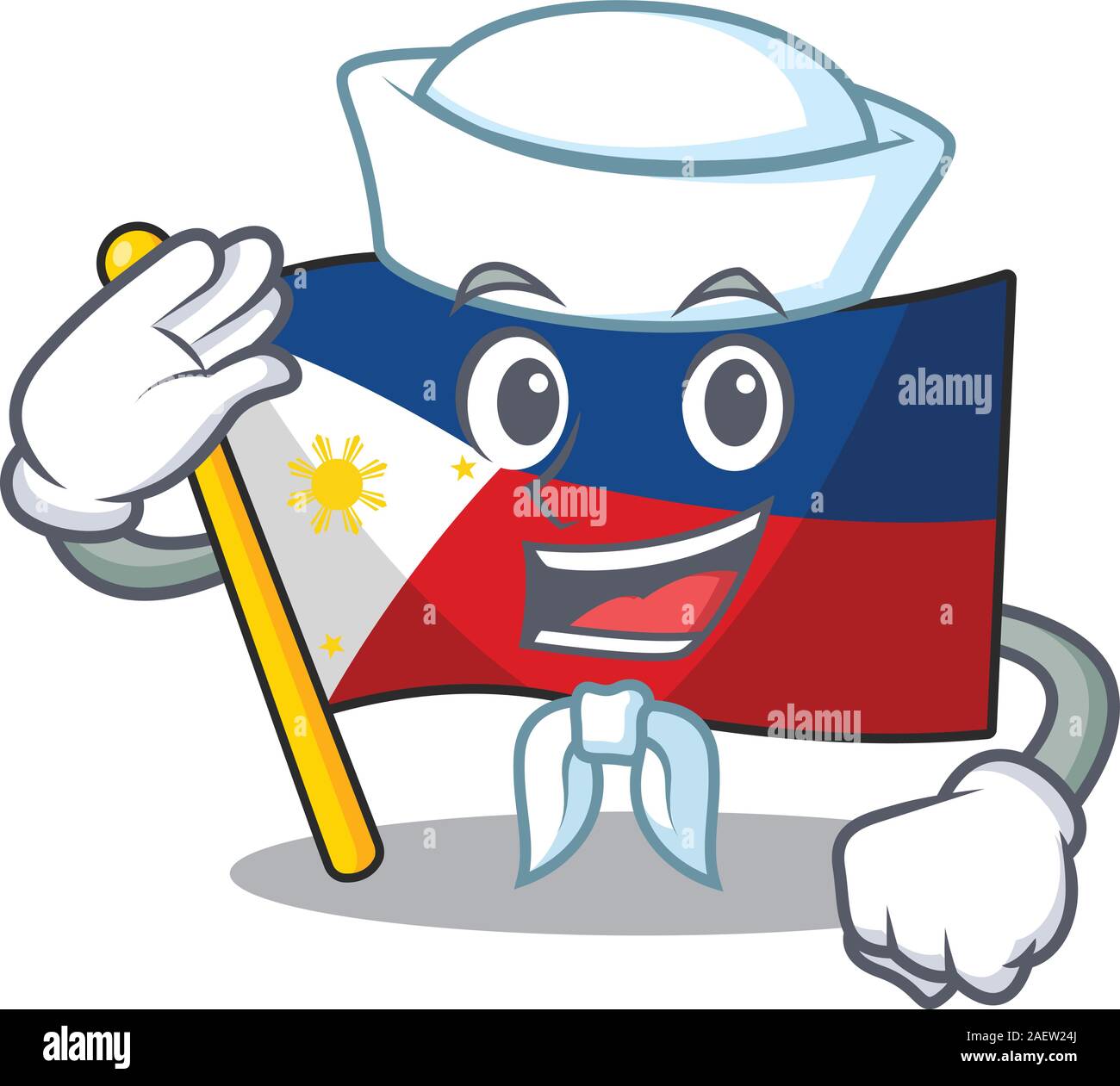 Mascot of Cute flag philippines Sailor cartoon character Stock Vector ...