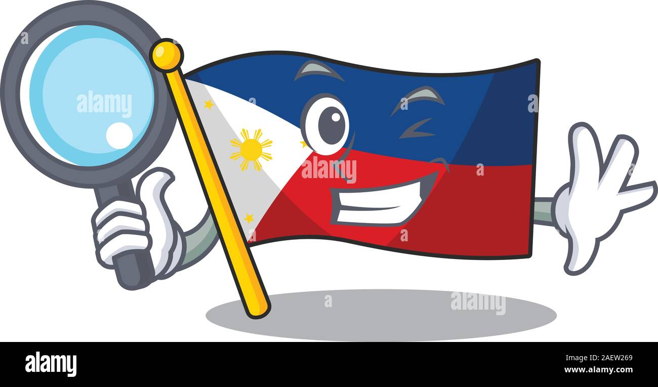 One eye flag philippines Detective cartoon character style Stock Vector Image & Art - Alamy