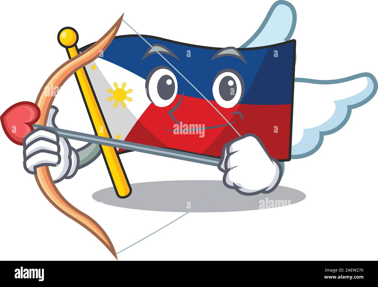 Cute flag philippines Cupid cartoon character with arrow and wings ...